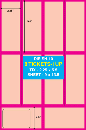 Ticket Sheet Die Templates