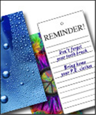 String tags for tournaments, reminders tags, repair tags, and luggage tags